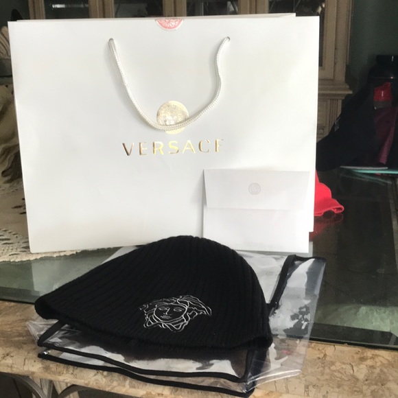 Versace | Accessories | Nwot Authentic Versace Wool Beanie | Poshmark